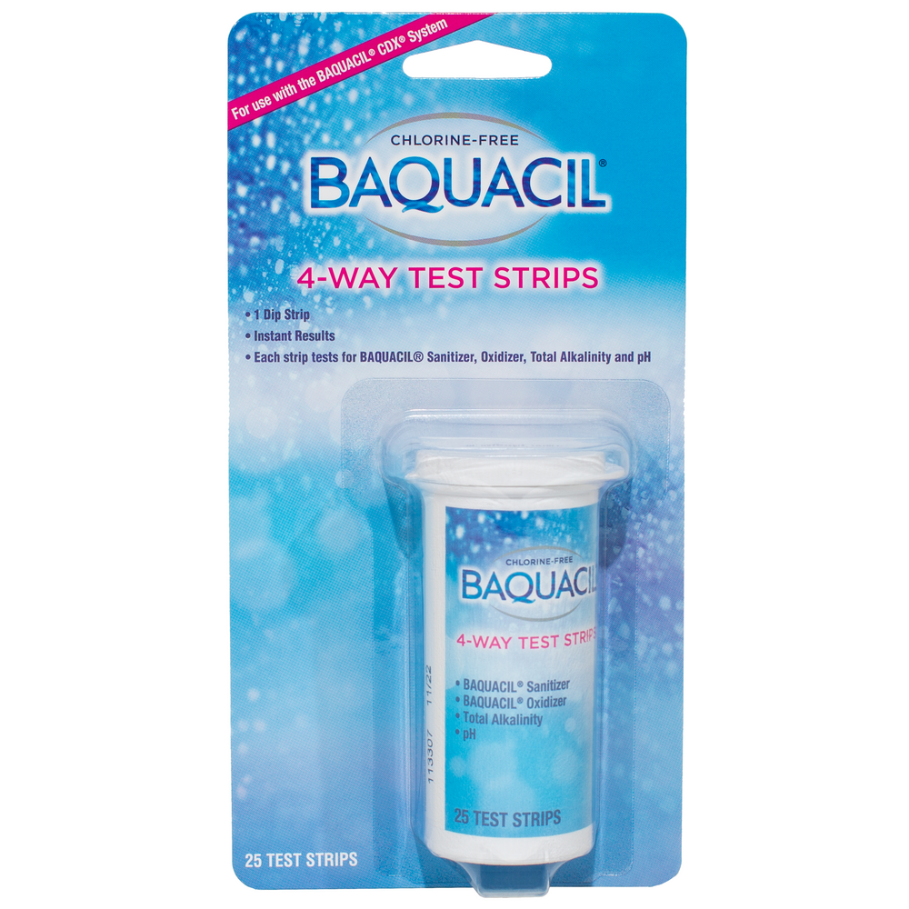 Baquacil 4-Way Test Strips, 25 Strips (1 Bottle) - 84396-B – PoolSpaMart